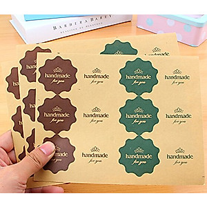 IMagicoo 240 Lovely Cute"Handmade" Label Seal Sticker Handmade Baked Envelope Label Decorative Sticker (Style-10(4x4cm))
