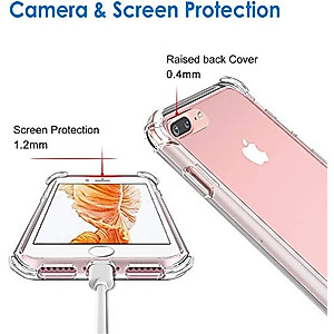 Folmeikat Compatible with iPhone 8 Plus Case, iPhone 7 Plus/iPhone 6 Plus/6s Plus Case Screen Protector Slim Shock Absorption Reinforced Corner Soft TPU Silicone Clear Case 5.5" (Clear)