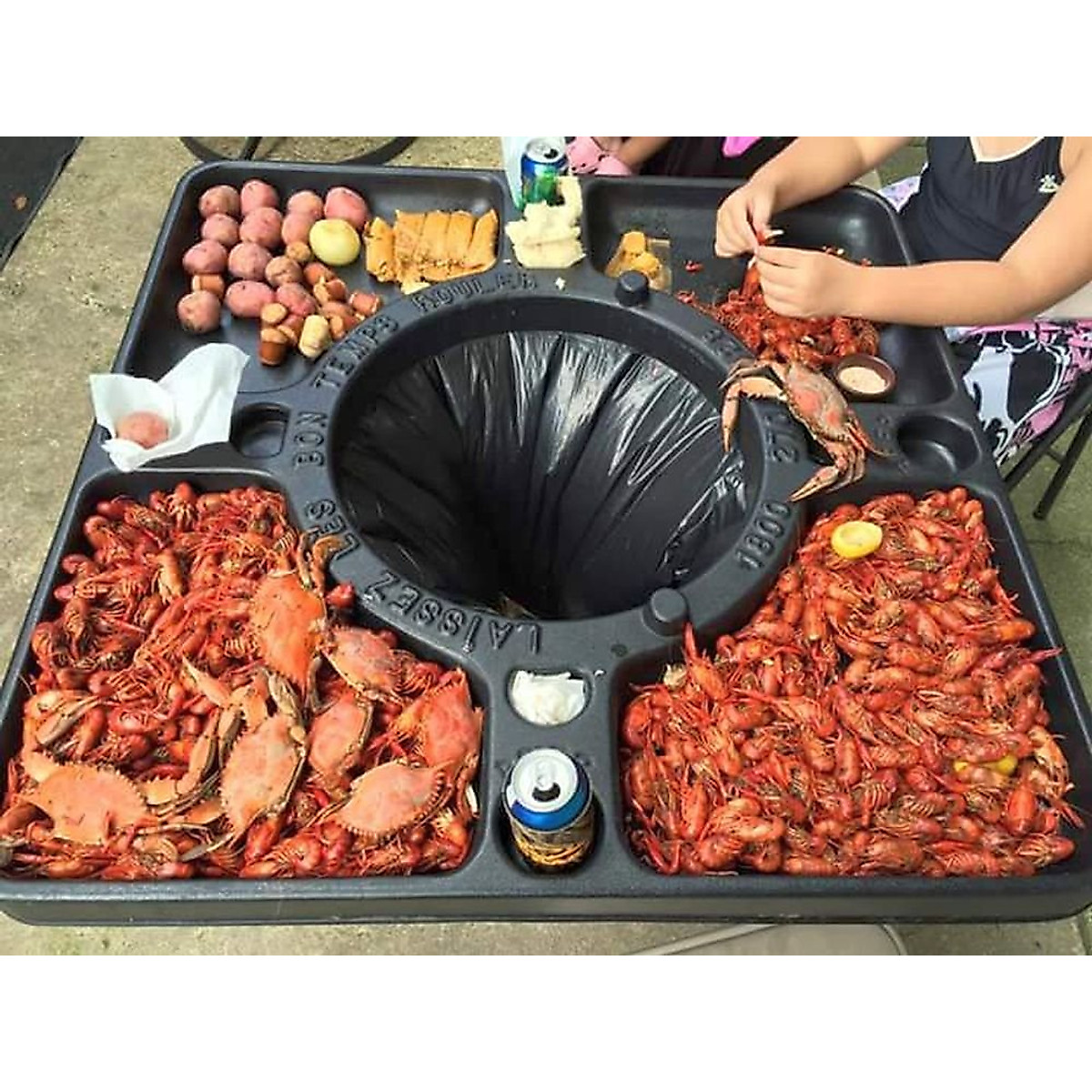 BayTec Crawfish Table - Plastic Barrel Table Top for BBQs or Seafood Boils