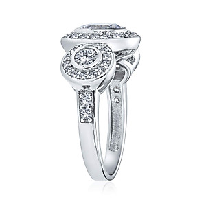 Bling Jewelry Sterling Silver 2 ct CZ Triple Circlet Engagement Ring - Size 7