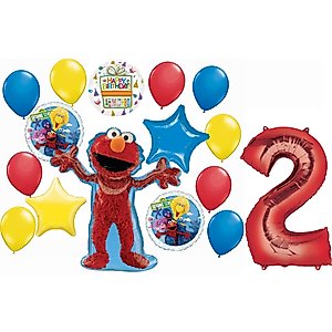 Anagram Elmo and Friends 2nd Birthday Party Supplies Balloon Bouquet Decorations