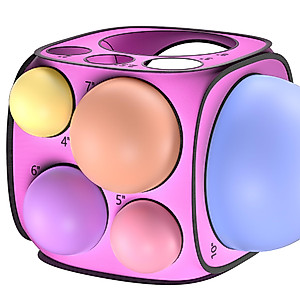 13 Sizes Balloon Szier Cube Box, Collapsible Balloon Measurement Tool No Assembly Required, for Balloon Decorations, Balloon Arches, Balloon Columns(2-12 Inch) (Red)