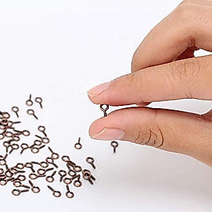 Coolrunner 6 Colors 600-1200Pcs Small Screw Eye Pins, Eye pins Hooks, Eyelets Screw Threaded Silver Clasps Hooks Eye Screws for Jewelry Making (600)