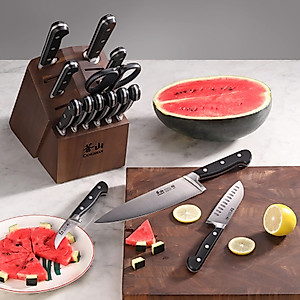 Cangshan Adams Series 1027266 German Steel Forged 15-Piece Knife Block Set, Black