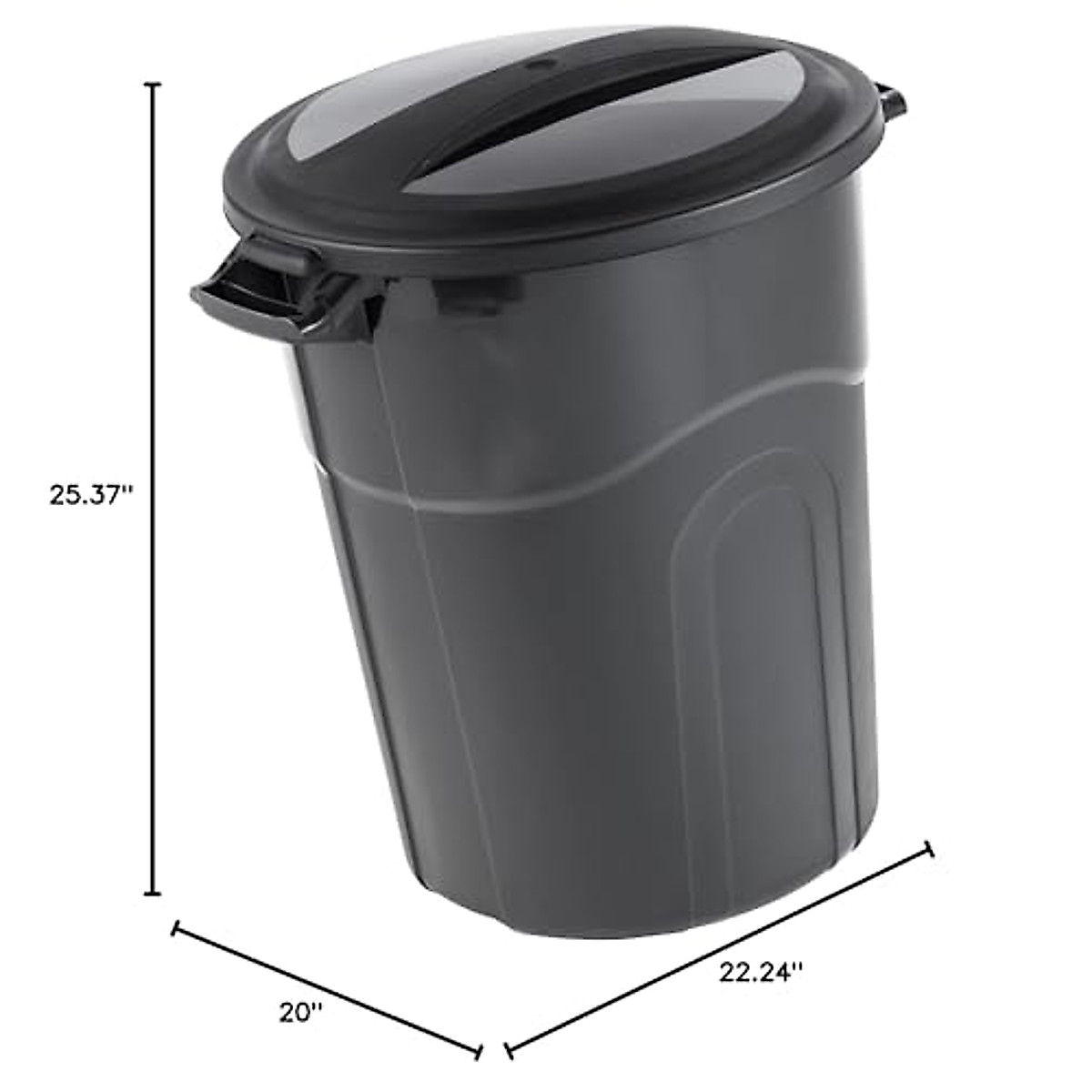AYOYZ 20 Gallon Heavy Duty Plastic Garbage Can, Included Lid, Black