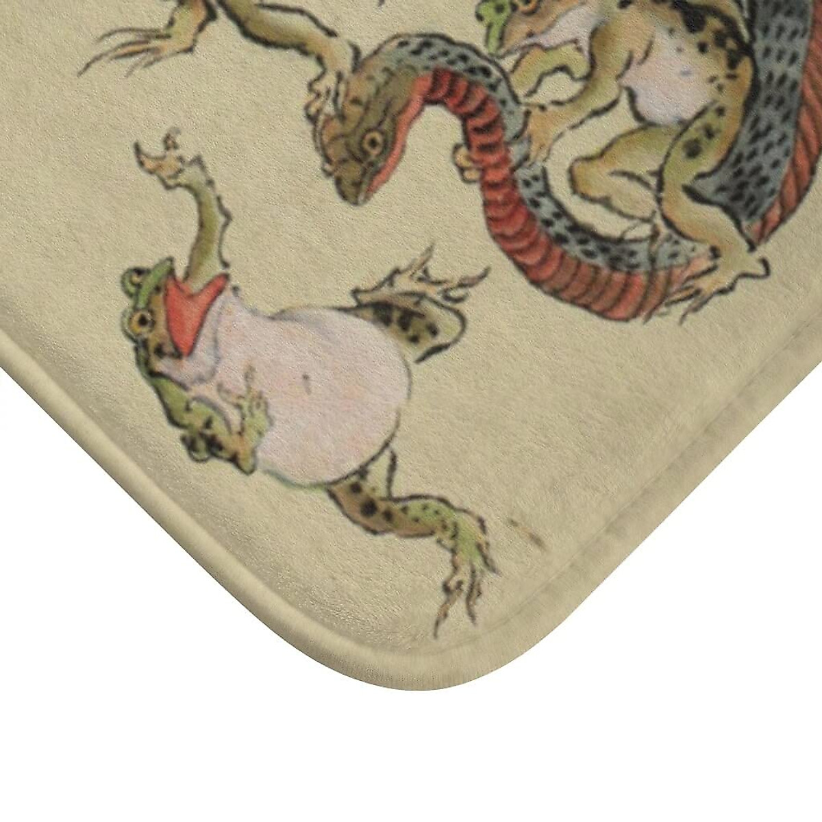 Bath Mat Frog Japanese Home Decor Durable Welcome Front Door Mats Entryway Rugs Non-Slip Floor Mat Entrance Rugs Bath Rug Kitchen Rugs 18 x 30 in