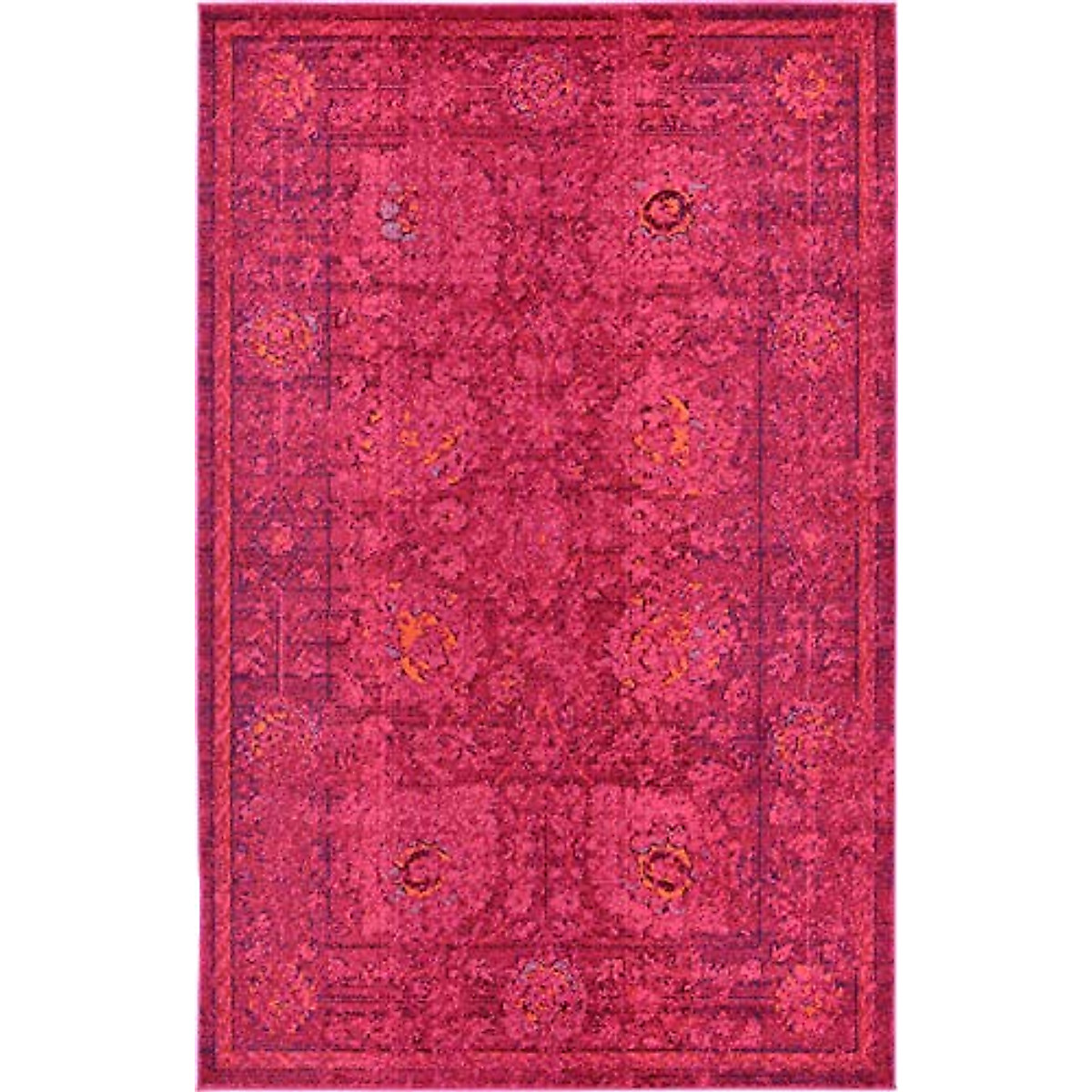 Unique Loom Medici Collection Vintage Botanical Traditional Red Area Rug (5' 0 x 8' 0)