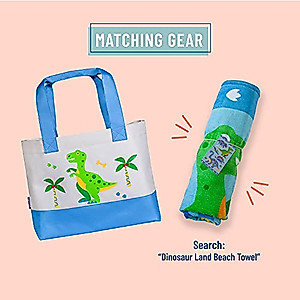Wildkin Tote Bag for Kids & Adults, Measures 19.5 x 13 x 4.5 Inches, Polyester Fabric Travel Tote Bags, Features Two Durable Carrying Handles with Moisture-Resistant Interior Lining (Dinosaur Land)