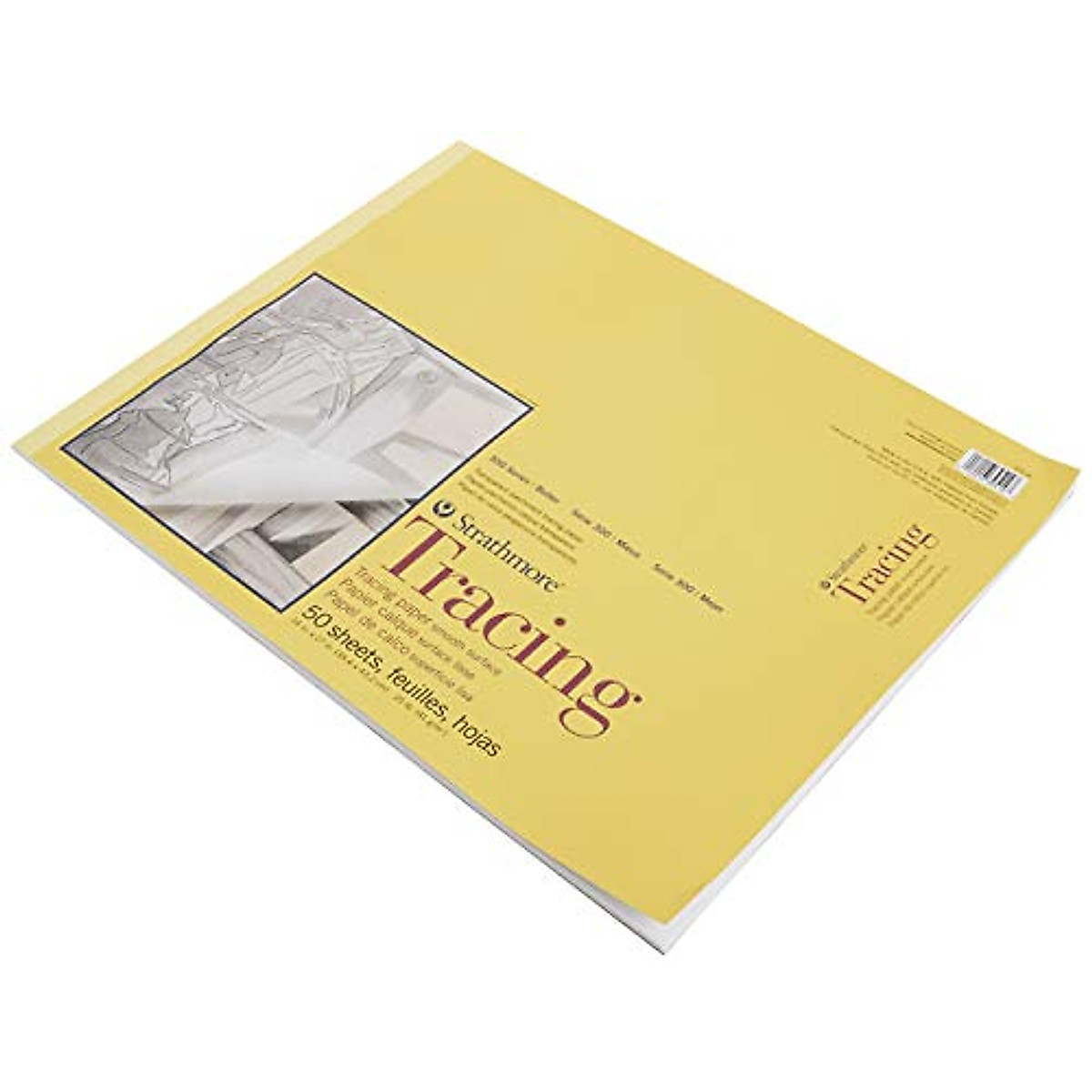 Strathmore 300 Series Tracing Paper Pad, Tape Bound, 14x17 inches, 50 Sheets (25lb/41g) - Artist Paper for Adults and Students