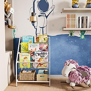 aboxoo Kids Bookshelf Toddler Freestanding for Children Room 18 inches Small Toddler Bookcase Toy Organizer White Stable Bookcase Bookstore Library Book Unit Storage for Small Place