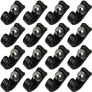 JJHXSM 16pcs 1" Nylon Buckle J-Hooks Black Lashing Hooks for Bungee Cord Yacht Kayak Accessories