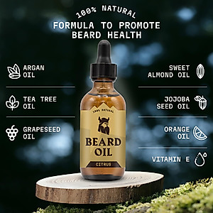 Striking Viking Scented Beard Oil Conditioner for Men (Large 2 oz.) - Naturally Derived Formula with Tea Tree, Argan and Jojoba Oils with Citrus Scent - Softens, Smooths & Strengthens Beard Growth