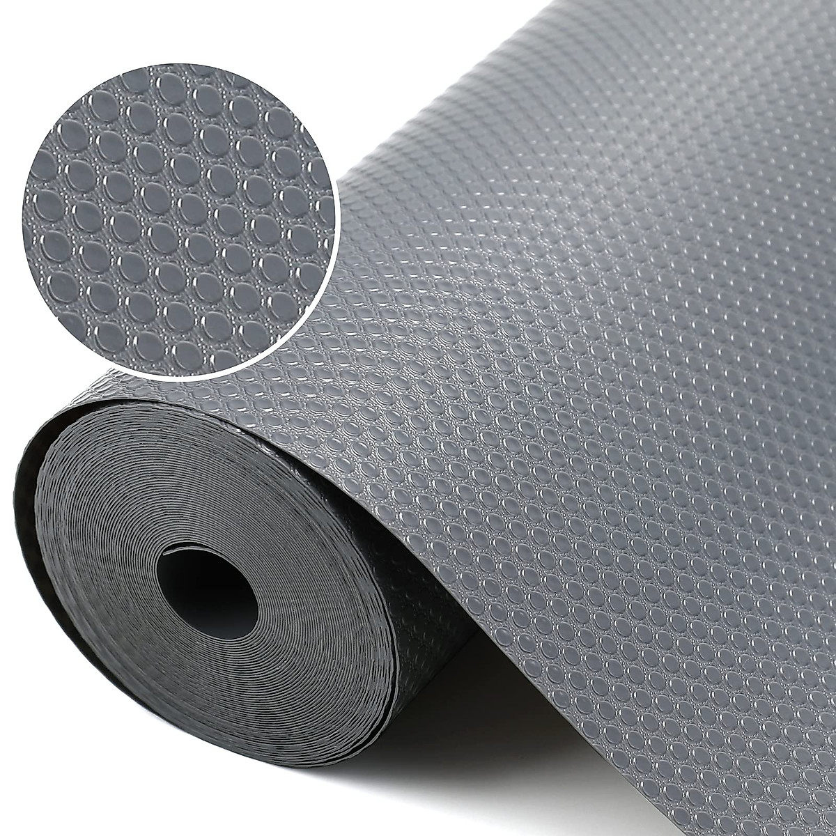 Shelf Liner, Cabinet Liner, Non Adhesive Kitchen Plastic Drawer Liner, Non Slip Shelf Liners for Kitchen Cabinets, Pantry, Shelves, Under Sink, Washable Refrigerator Liners (Grey, 12 x 240 inch)