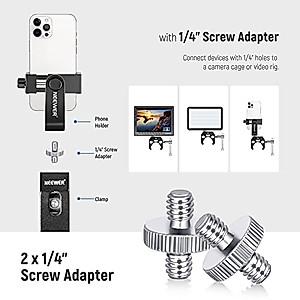 NEEWER 8 PCs Hot Shoe Mount Adapter Kit, Including Triple Cold Shoe Mount, 1/4” Screw Adapter, Flash Stand Bracket, and Hot Shoe Cover for DSLR Camera, LED Light, Microphone, Light Stand, Monitor