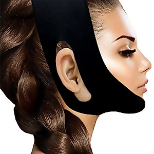 Silicone Chin Strap,V Line Lifting Mask Double Chin Strap,V Shaped Face Mask Jaw Strap,Jaw Exerciser,Black