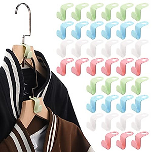 120pcs 4 Color Hanger Hook, Clothes Hanger Connector Hooks, Cascading Hangers, Space Saving for Velvet Closet,Organizer Savers Saver