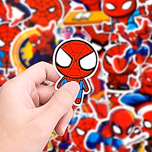 Spider Birthday Party Supplies,110Pcs Party Favors,Include 10 Button Pins,10 Finger Lights,10 Keychain,10 Spider Masks,50 Stickers and 10 Gift Boxes for Kids,Best For Fill Up the Goodie Bags for Spider Themed Party