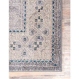 Unique Loom Salzburg Collection Classic Traditional Design Oriental Inspired Area Rug, 10 ft x 13 ft, Gray/Beige