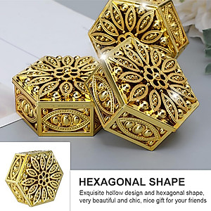Box Table Decor 12Pcs Plastic Golden Candy Box Wedding Favor Boxes Small Chocolate Boxes for Wedding Bridal Shower Anniverary Chocolate Candy Wedding