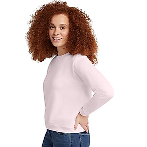 Hanes womens Ecosmart Crewneck Sweatshirt, Pale Pink, Medium US