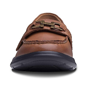 Dr. Comfort Mallory Diabetic Dress Shoes-Easy Off Leather Slip On Diabetic Shoes for Women with Micro-Suede Lining, Brown - 9 Extra Wide (E/EE)