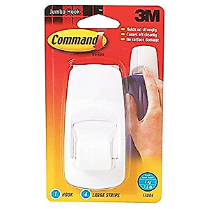 Command Jumbo Plastic Hook with Adhesive Strips 1 ea (Pack of 2)
