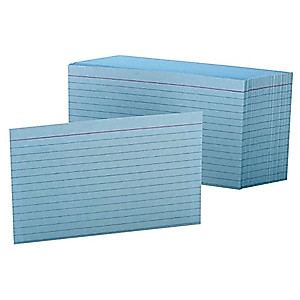 Oxford Ruled Color Index Cards, 4" x 6", Blue, 100 Per Pack (7421 BLU)
