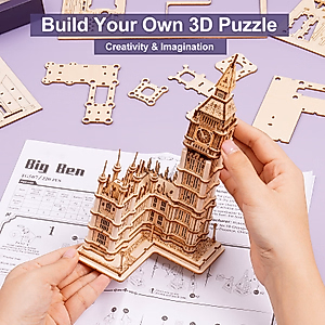 Rowood 3D Puzzles for Adults Wooden Model Kit Adult Craft Kit Gifts for Teens Age 14+ Big Ben