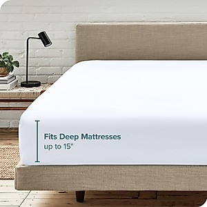 Bare Home Fitted Bottom Sheet Full Size - Premium 1800 Microfiber - Ultra-Soft Hotel Luxury - Deep Pocket - Durable and Long Lasting (Full, White)