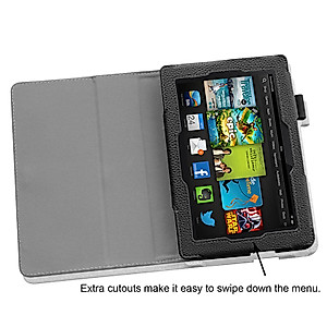 Fintie Folio Case for Kindle Fire HD 7" (2013 Old Model) - Slim Fit Folio Case with Auto Sleep/Wake Feature (Will only fit Amazon Kindle Fire HD 7, Previous Generation - 3rd), Black