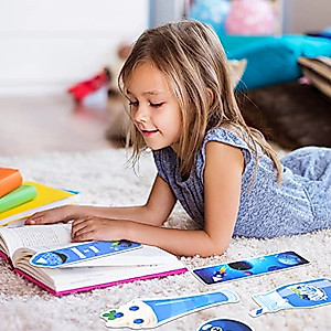 50 Pieces Scented Bookmarks Scratch and Sniff Bookmarks Double Sided Fruit Theme Kids Bookmarks and 10 Planet Styles Cute Bookmarks Assorted Educational Page Markers for Office School Students Reader