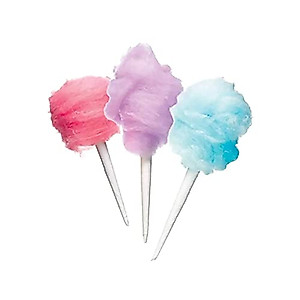 Perfectware 2 Pack Cotton Candy Floss Sugar with 100 Count Paper Cotton Candy Cones. Pink Vanilla and Blue Raspberry& PW Cotton Candy Cone 100ct Cotton Candy Cones 100ct