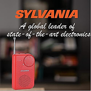 Portable AM/FM Pocket Radio With Built-In Speaker, Red