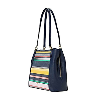 KATE SPADE JACKSON BOARDWALK STRIPE MEDIUM TRIPLE COMPARTMENT SHOULDER BAG
