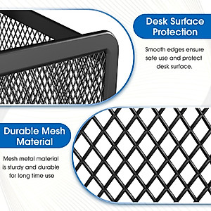 MaxGear Magnetic Pen Holder, Mesh Pencil Holder for Desk Storage Basket Organizer Marker Holder - Extra Strong Magnets Perfect for Locker Accessories, Refrigerator, Whiteboard, 2 Basket