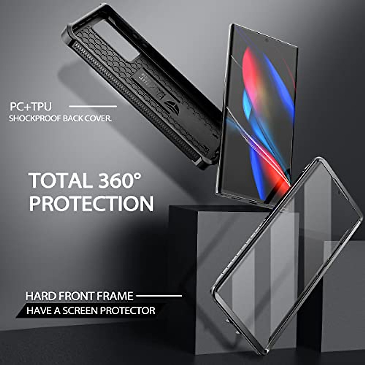 Dexnor for Samsung Galaxy Note 20 Ultra 5G Case, [Built in Screen Protector and Kickstand] Heavy Duty Military Grade Protection Shockproof Protective Cover for Samsung Galaxy Note 20 Ultra Black