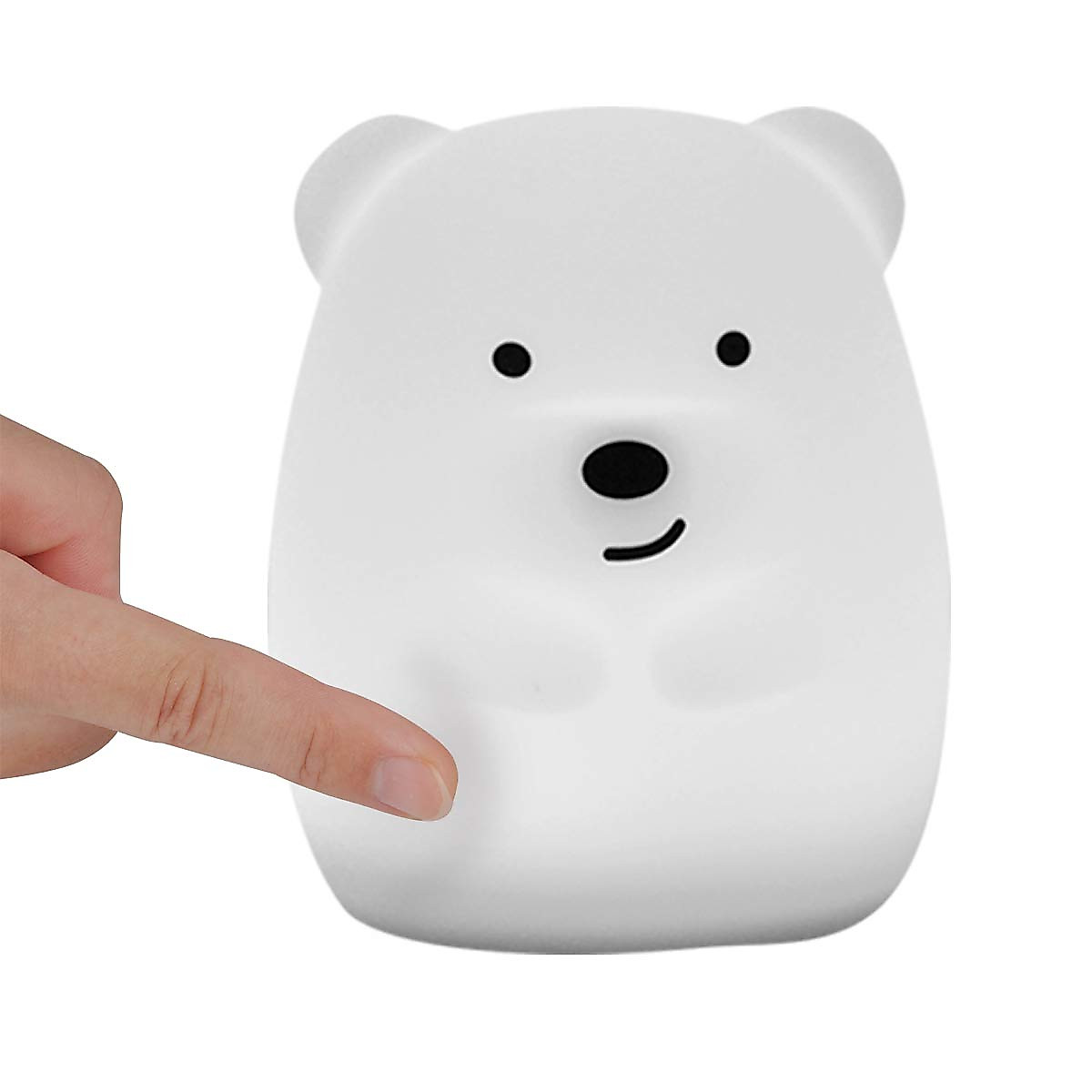 Yuede Kids Night Light for Bedroom, Silicone USB Rechargeable Night Lights, 9 Colors Change with Touch Sensor and Remote Control for Baby/Kids/Adult Gifts (Bear)