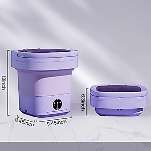 Portable Washing Machine,11L Large Capacity Foldable Washer Machine,Mini Washing Machine for Underwear,Socks,Travel Washing Machine for Camping,Travel Laundry,Apartment,RV,Purple