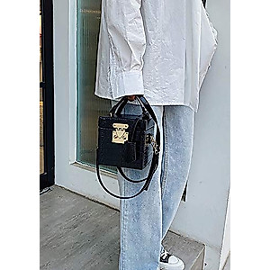 QZUnique Women's Square Box Handbag PU Cube Crossbody Shoulder Bag Wedding Clutch Bag Purse