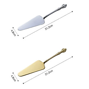 Mcles Stainless Steel Dessert Server Spatula, Cake Pie Pastry Server Pack Of 2,Pie Spatula Cake Server Spatula Luxurious Pie Server Spatula for Pizza,Cheese, Gold and Silver Cake Shovel