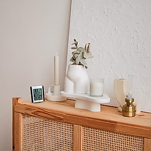 Vila Digital Thermometer and Hygrometer, Indoor Humidity and Temperature Monitor with Battery, Bright LCD Display for Quick Reading, Multiple Mounting Options, Touch Screen