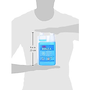 Urnex Rinza Alkaline Formula Milk Frother Cleaner - 33.6 Ounce [Over 30 Uses] - Breaks Down Milk Protein Fat and Calcium Build Up Cycles Through Auto Frother Cleans Lines Steam Wands & Steel Pitchers