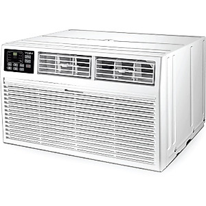Whirlpool 14,000 BTU Through the Wall Air Conditioner, 230V, Cools up to 700 Sq. Ft for Living Room, Bedroom, Kitchen, Apartment, with Dehumidifier, Remote Control, Digital Display, 24H Timer, White
