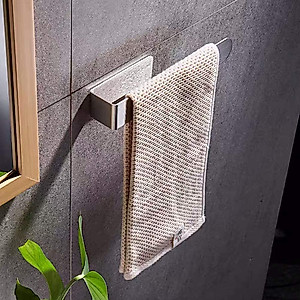 MOKIUER Hand Towel Holder Hand Towel Ring Towel Bar for Bathroom Kitchen Self Adhesive,Stainless Steel Brushed.Pack of 2