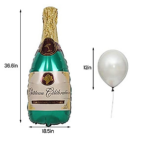 Champagne Bottle Balloons Kit, Champagne Balloon Garland Arch Kit and Golden Silver Balloon,Engagement Party Decorations Wedding Birthday Bachelorette Bridal Shower Party Decorations…
