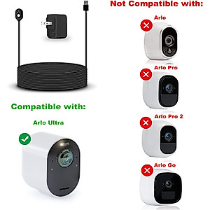 Taken 30ft/9m Arlo Ultra Cable, Weatherproof Outdoor/Indoor Magnetic Charging Cable and Power Adapter for Arlo Ultra 4K, Ultra 2, Arlo Pro 3, Pro 4