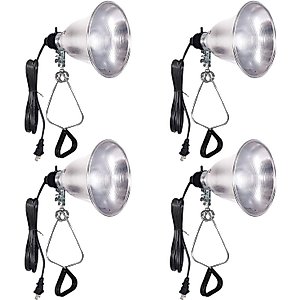 Simple Deluxe Clamp Lamp Light Socket with 5.5 Inch Aluminum Reflector, Suit for Max 60 Watt Lamp (No Bulb Included) with 18/2-Gauge 6 Feet Cord, 4 Pack,Silver