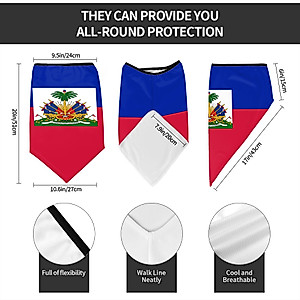 Ninvstg 3pcs Haitian Haiti Flag Outdoor Half Face Scarf Bandana Breathable Neck Gaiter Balaclava