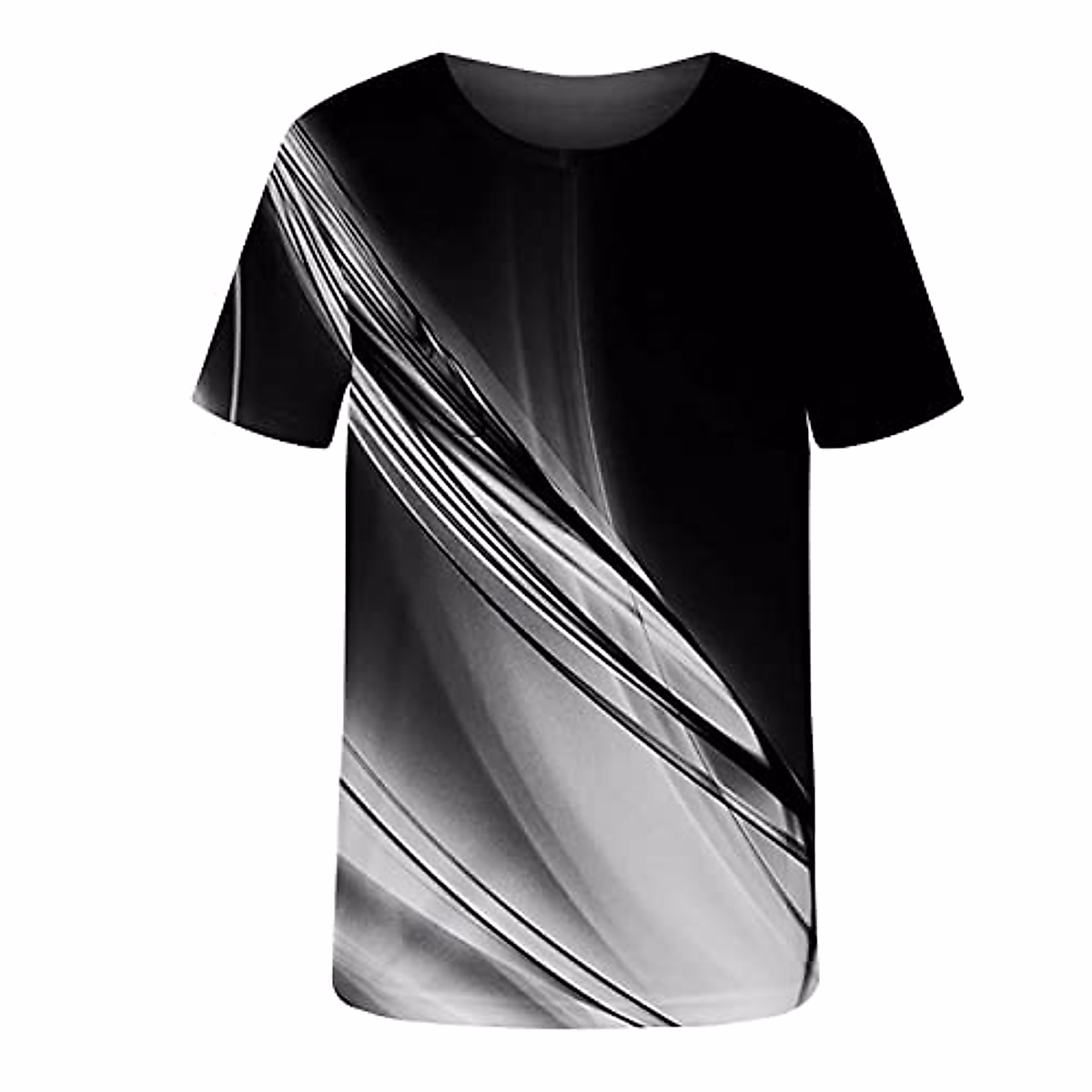 Bravetoshop Men's 3D Printing T-Shirt Colorful Novelty Graphic Short Sleeve Tee Tops Casual Slim Fit T Shirts (Gray,XL)