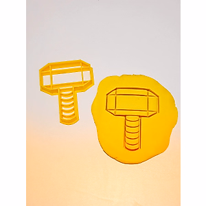 T3D Cookie Cutters Thor Hammer Cookie Cutter, Suitable for Cakes Biscuit and Fondant Cookie Mold for Homemade Treats, 3.50In x 2.91In x 0.55In